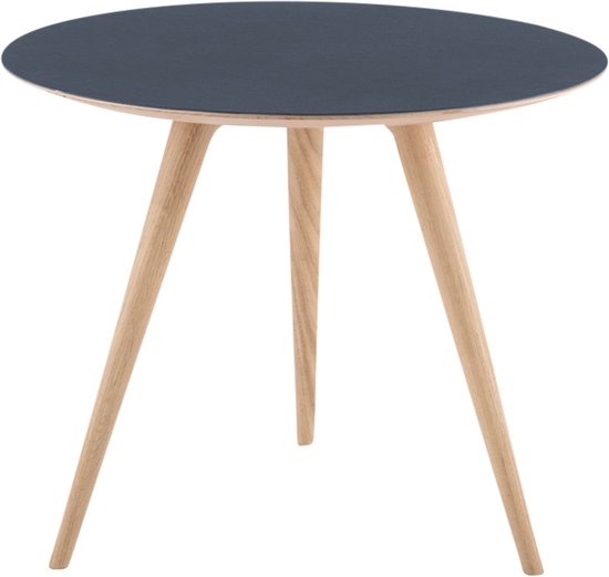 Gazzda Arp side table houten bijzettafel whitewash - met linoleum tafelblad smokey... | bol