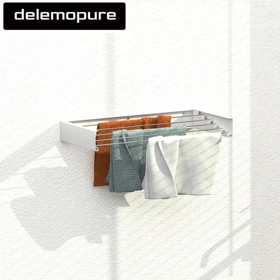 Droogrek voor de wand, uittrekbaar 80 cm, hangende wasdroger in klein ...