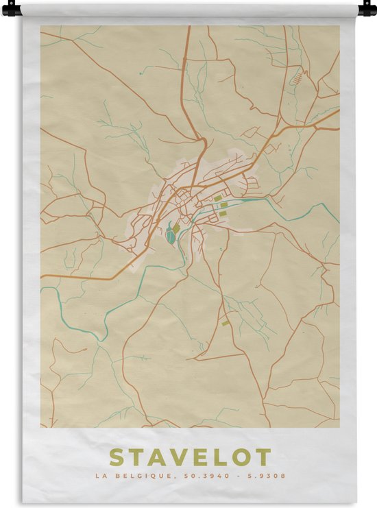 Wandkleed - Wanddoek - Stavelot - België - Kaart - Stadskaart ...