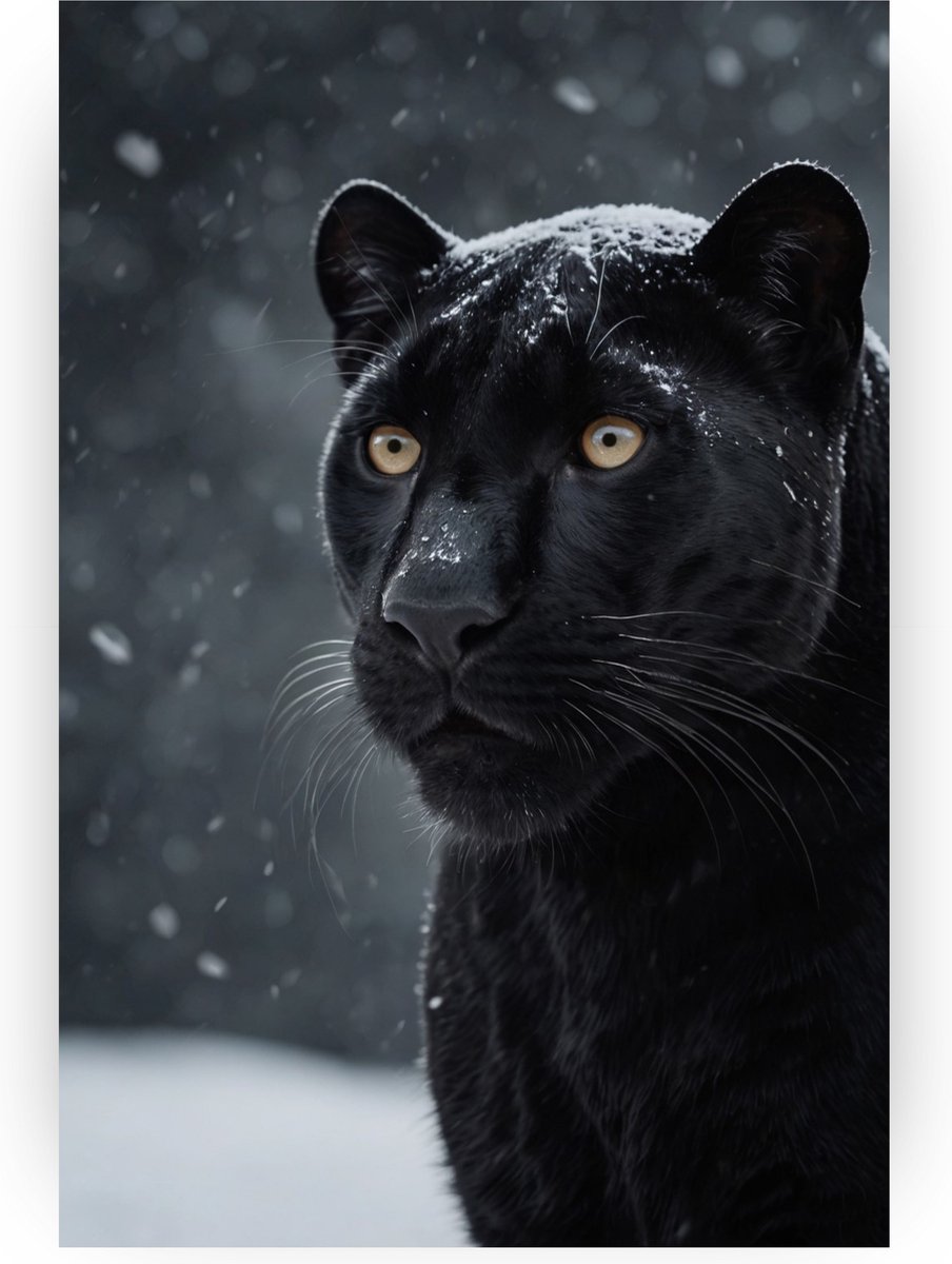 Zwarte panter poster - Winter wanddecoratie - Poster panter - Vintage ...