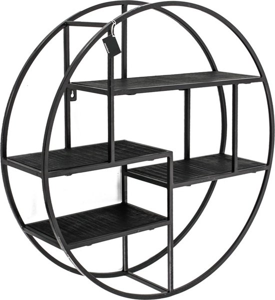 Wandrek Metaal Zwart - Wandplank - Mangohout - Wandkast - Wandrek ...