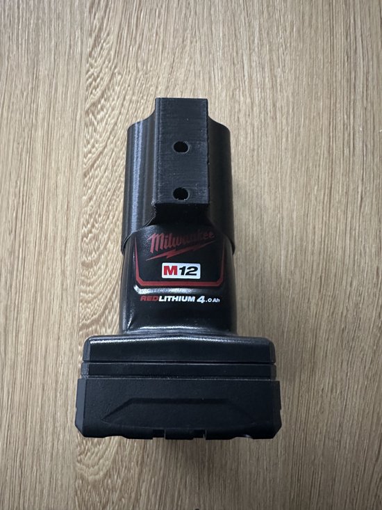 Houder geschikt voor Milwaukee M12 accu - Batterijhouder - Wandbevestiging - Wall... | bol