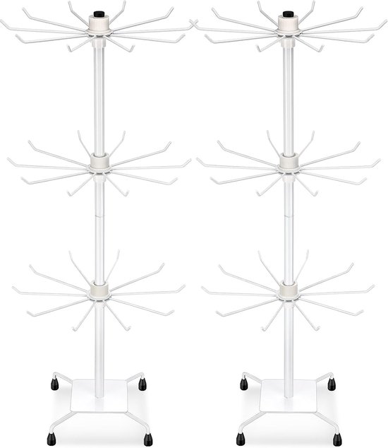 Roterende Sieraden Display Rek - 3 Niveaus - 2 Stuks - Metaal - 28 IN | bol