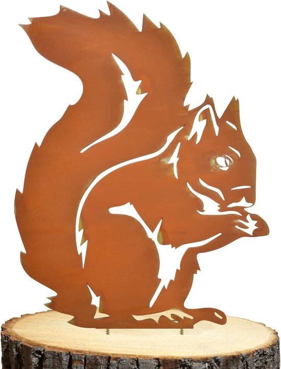 Garden Decoration Squirrel Figure Metal Silhouette Animal Sculpture ...