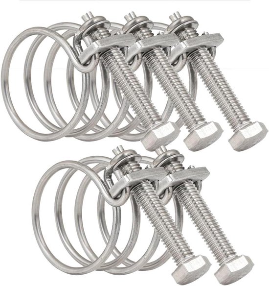 Allecto Plus - Verstelbare Dubbele Draad Slang Clips Set van 5 - RVS ...