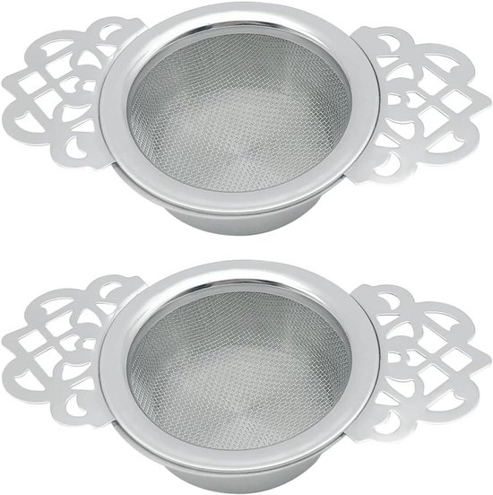 Tea Strainer with Bowl Stainless Steel - Double Handle Mini Strainer ...