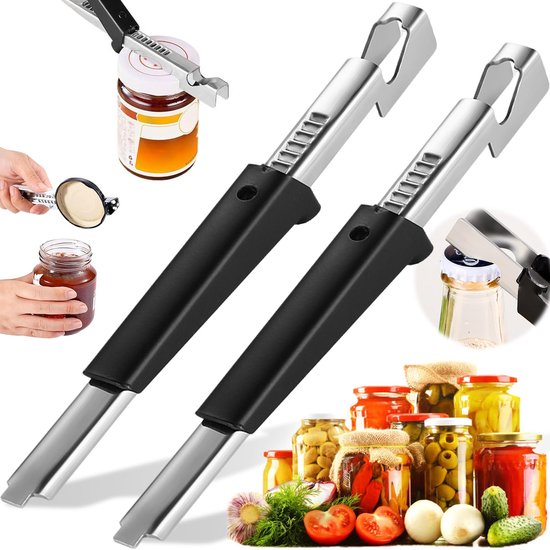 Ibenzoa® Verstelbare roestvrijstalen blik- en dekselopener voor diverse ...