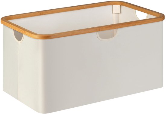 iEGrow Opvouwbare wasmand 63L, Opvouwbare wasmand met bamboe handvatten ...