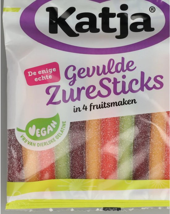 Katja Gevulde Zure Stick mix - 9 x 125 gr - Voordeelverpakking | bol