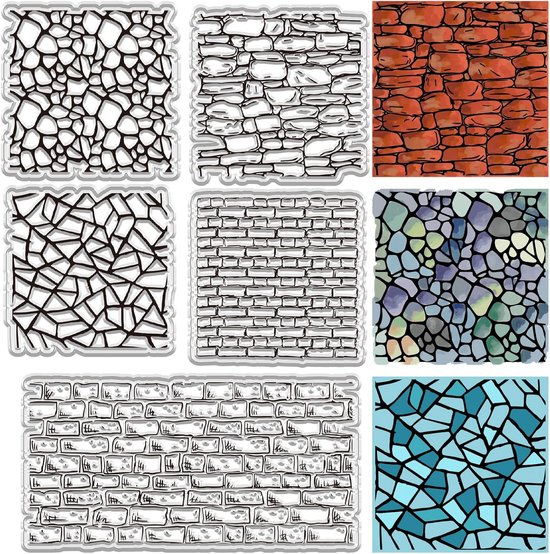 Bakstenen muur achtergrond duidelijke stempels - verbrijzelde vouw ...