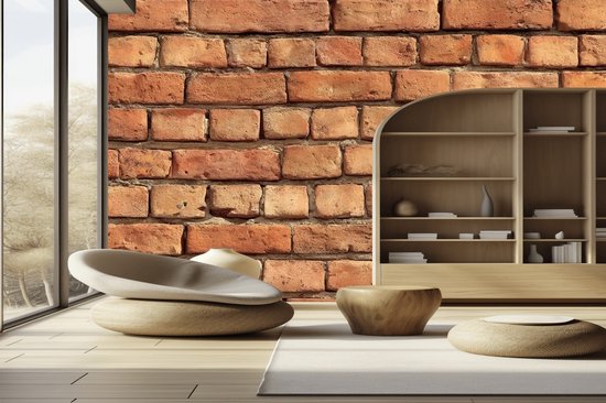 Naadloos behang Fotobehang - Rustic Brick Texture Wallpaper - 250x50 ...