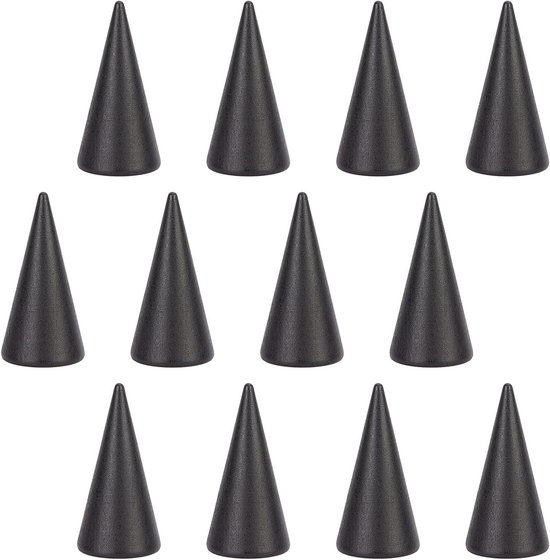 12 Pcs Black Wooden Ring Displays,Finger Ring Holder Jewelry Display in ...