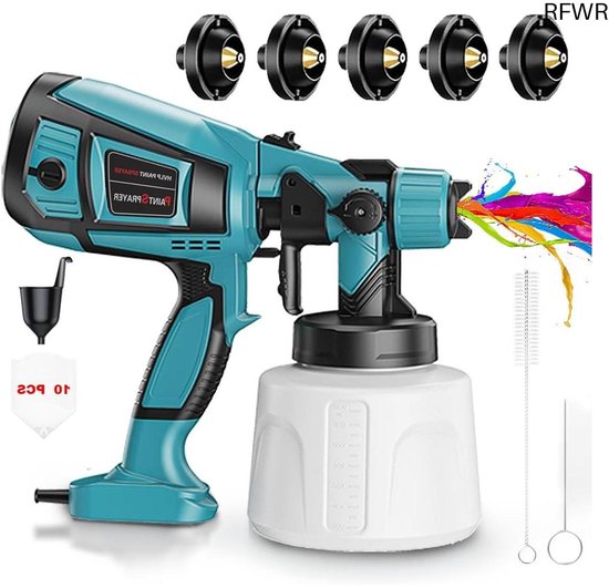 RFWR® Professioneel Elektrisch Spuitpistool 850W met 5 Sproeiers en ...