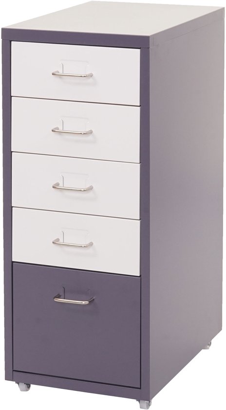 Trolley kast Boston T851, ladekast stalen kast, 69x28x41cm 5 laden ...