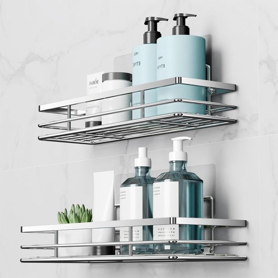 Titel: Set van 2 Doucheplanken zonder boren - Douchemanden en Badkamerorganizers | bol