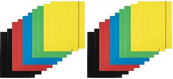 D.RECT 10 stuks (2 stuks per kleur 5x2) kartonnen map | Map met ...