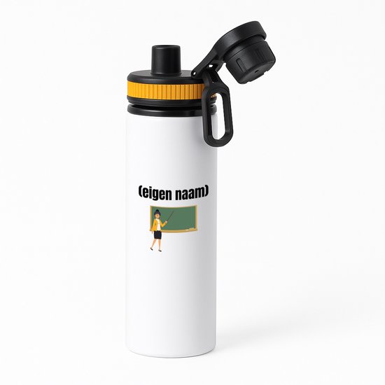 Hacebo® - docent met krijtbord met eigen naam waterfles met draaidop ...