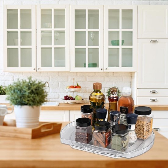 Lazy Susan Draaitafel Kast Organizer 16.5" Clear Rechthoekige Koelkast ...