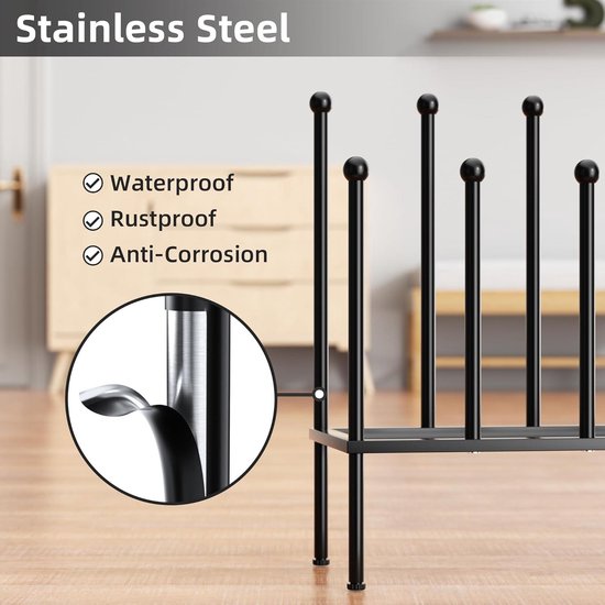 Metalen Schoenenrek Zwarte Staander Vrijstaande Schoenenkast voor 4 ...