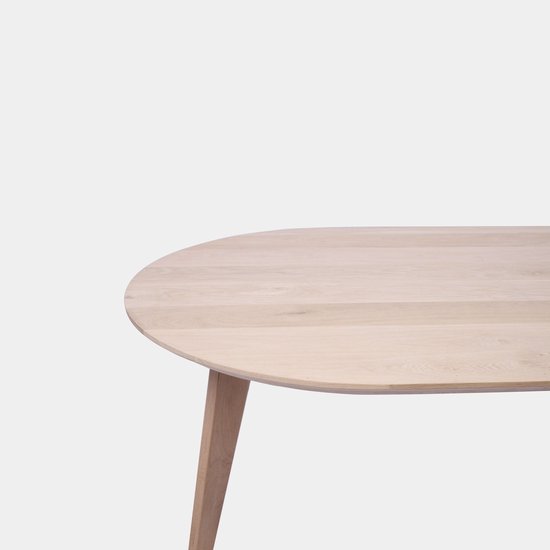 Tafel Plat Ovaal Eikenhout - Hout Onderstel - Onbehandeld | bol