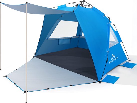 Pop-up strandtent, draagbare strandtent, 255 x 140 x 138 cm, voor 3-4 ...