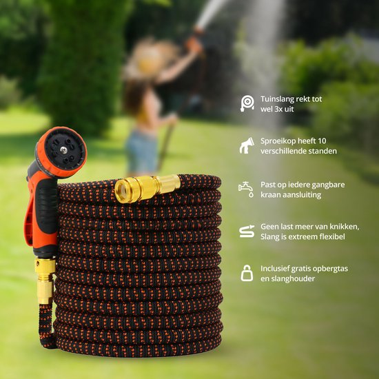 FlinQ Flexibele Tuinslang tot 10 meter - Uitrekbare Waterslang met ...