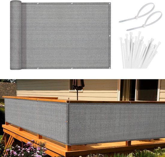 Balkonscherm, inkijkbescherming, balkonafdekking, 90 x 600 cm ...