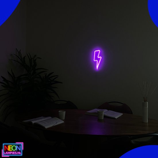 Neon Lamp - Bliksem Paars - Incl. 3 Batterijen - Neon Verlichting ...
