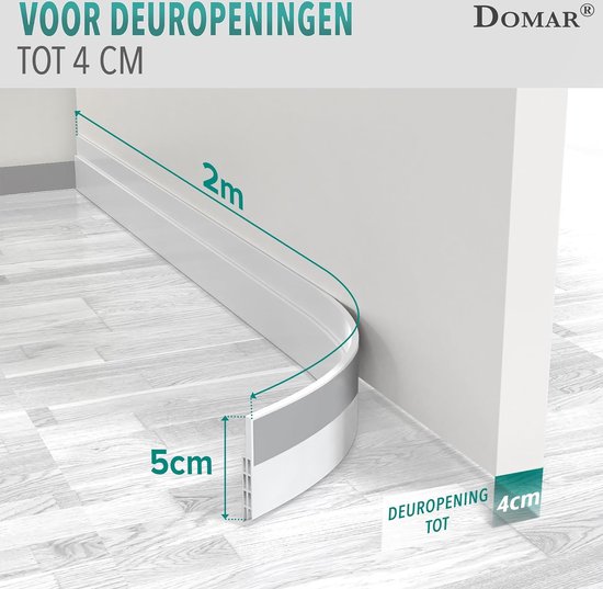 Tochtstrips voor deuren 200cm Wit - Tochtstrip Zelfklevend Extra Sterk ...