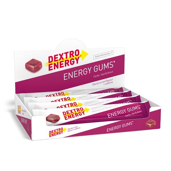Dextro Energy Energie Gums - Cassis + Caffeine Energie Bar - Vegan ...