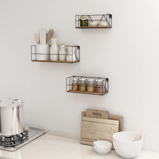 Wandrek, 3-delige set, zwevende planken, moderne wandplank ...