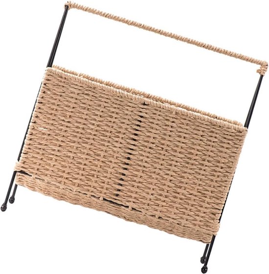 Bastix - Gevlochten tijdschriftenmand, staande krantenstandaard ...