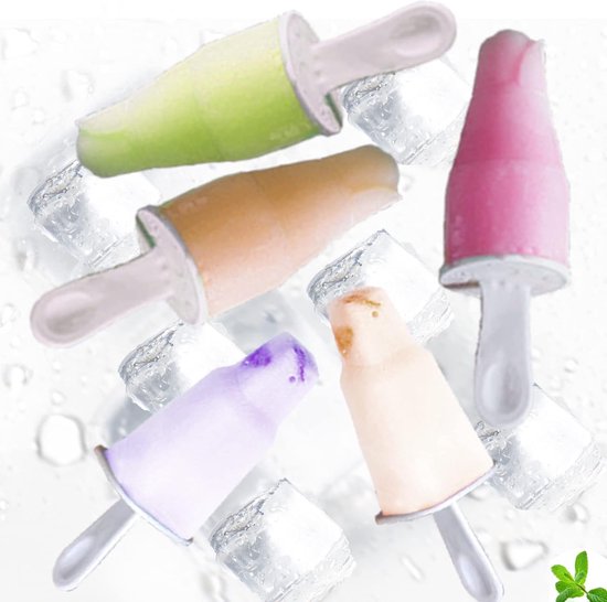 Opvouwbare ijslollyvormen, siliconen 6 ijslollyvormen met ijsstokjes ...