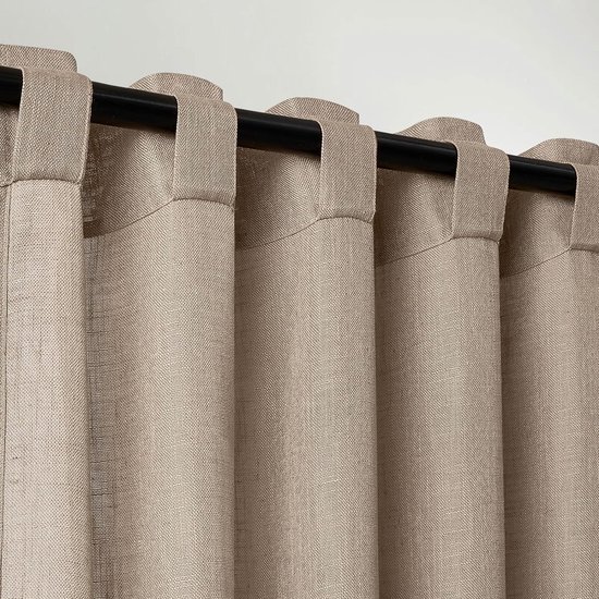 Gordijnen met lussen, voile, gordijn, modern, linnenlook, half ...