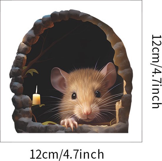 Muizen plint sticker - Glow in the dark - plintstickers - muis hol ...