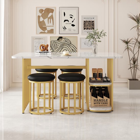 Sweiko Eettafel set (met eettafel, 4 stoelen), keuken tafel set met ...