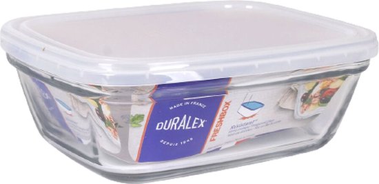 Rechthoekige lunchbox met deksel Duralex Freshbox 1,1 L Transparant ...
