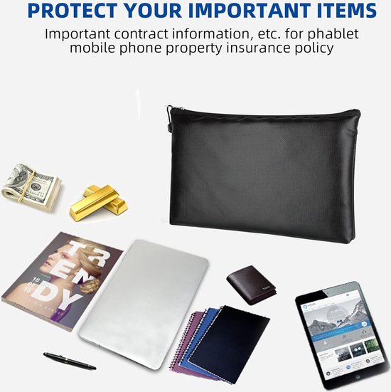 Documententas, kluis, vuurvast, waterdicht, vuurvaste documentenbox, portemonnee voor... | bol