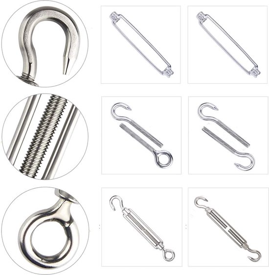 30 stuks spanschroeven, M5 draadspannerset, met roestvrijstalen ...