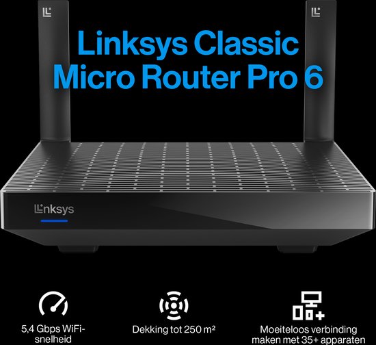 Linksys Classic Micro Router Pro 6 - Dual-Band - Mesh WiFi - AX5400 ...