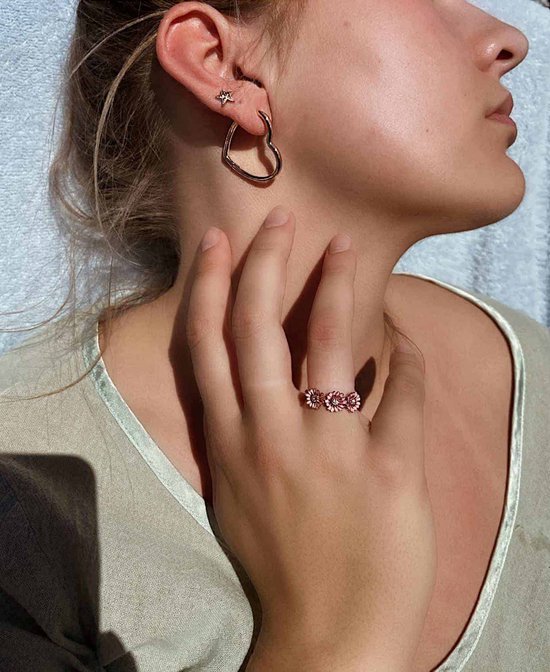 Oorbellen Hartvorm gold color silver | Kwart slag gedraaid | 925 ...