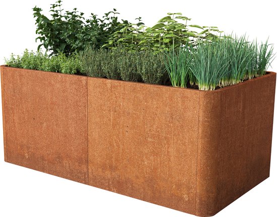PRIMEYARD cortenstaal Moestuinbak Mario 146x80x80 cm, roest look | bol