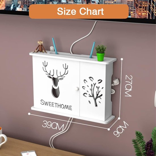 Gatvrije opbergdoos WiFi-routerplank TV-settoprek Muuropknoping Router ...