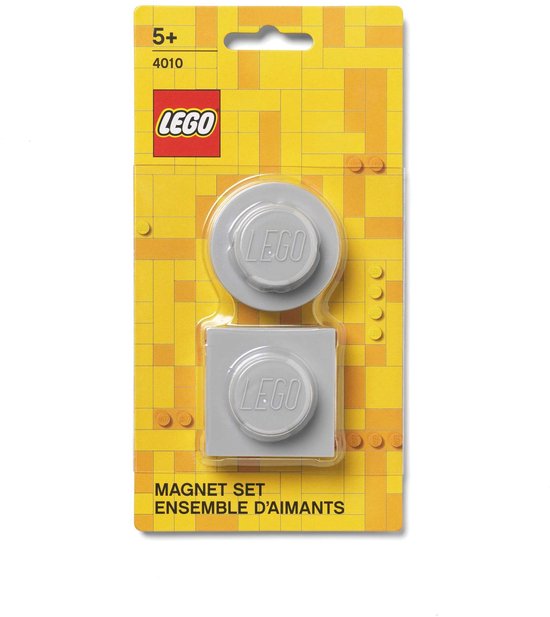 LEGO - Magneet Set van 2 Stuks - Kunststof - Grijs | bol
