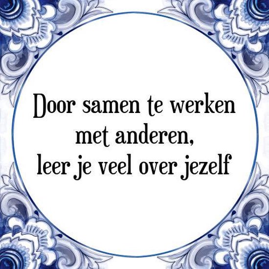 Tegeltje met Spreuk (Tegeltjeswijsheid): Door samen te werken met anderen, leer je... | bol