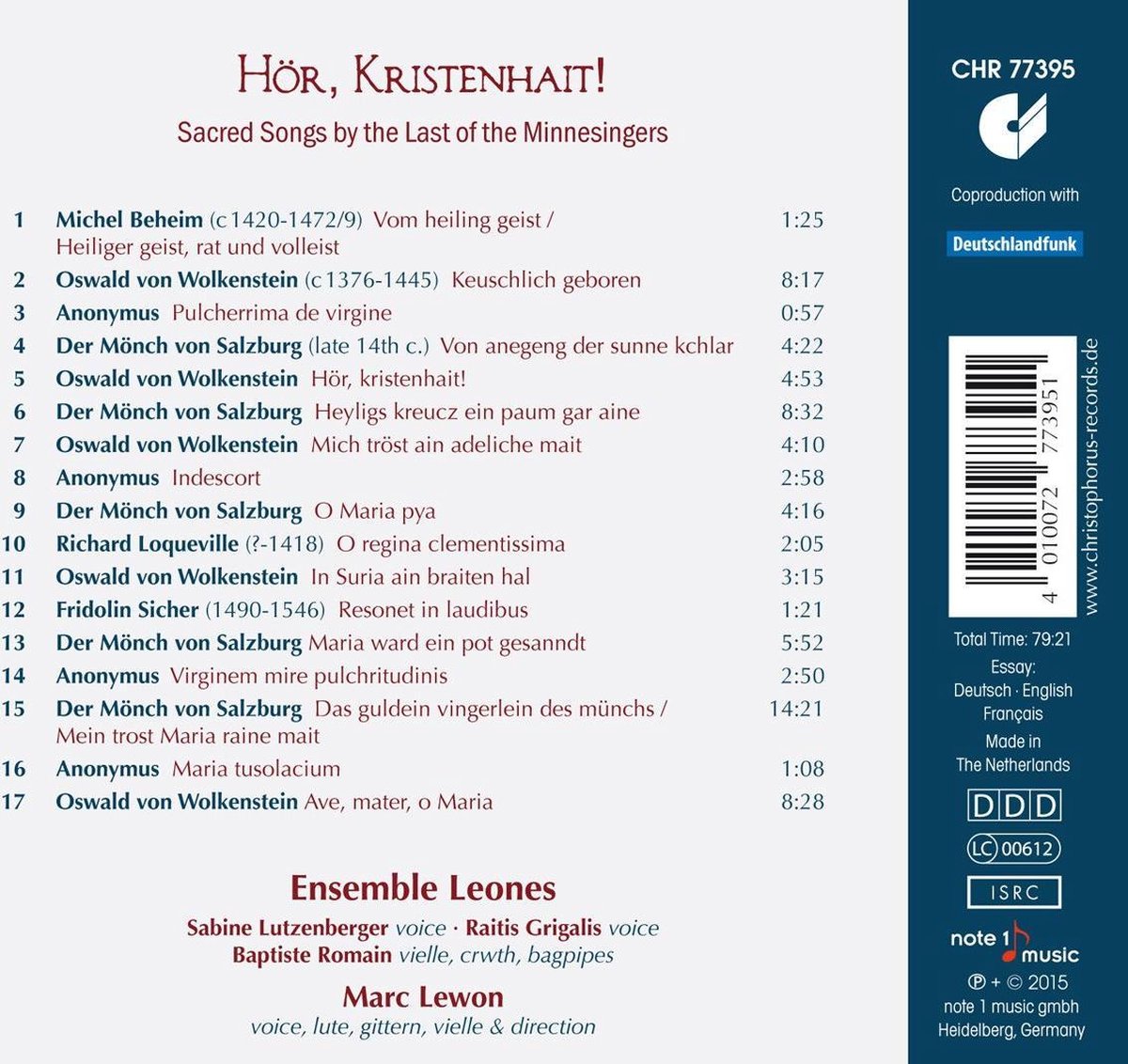 Ensemble Leones & Marc Lewon - Hor, Kristenhait! (CD), Marc Lewon ...