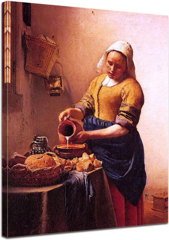 Schilderij het Melkmeisje, Johannes Vermeer 60x80cm | bol.com