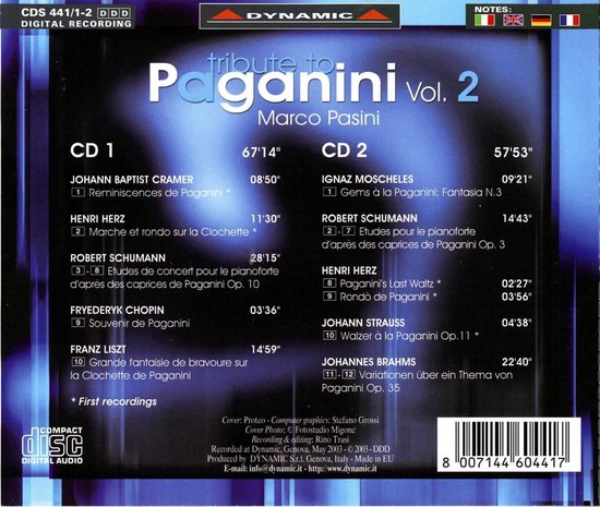 Marco Pasini - Tribute To Paganini Vol. 2 (2 CD), Marco Pasini | Muziek ...
