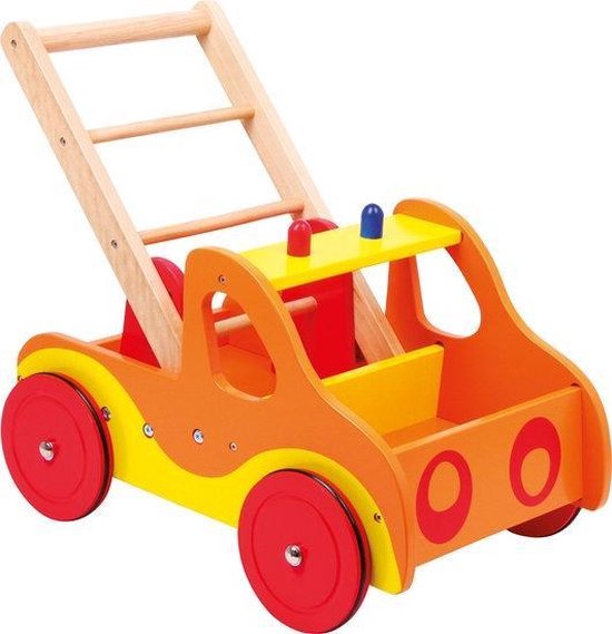 Loopwagen hout met activiteiten (baby walker) - Brandweer - Houten ...