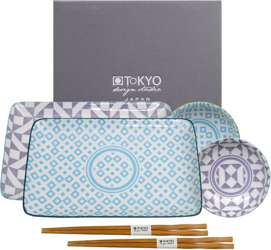 Tokyo Design Studio Geometric Eclectic Sushi Servies Set - 6-delig - 2 ...